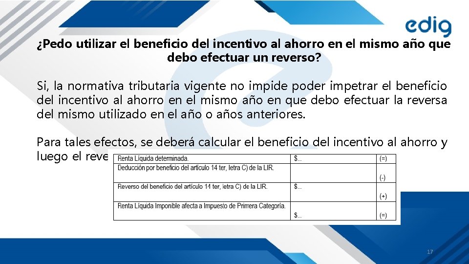 ANALISIS DEL INCENTIVO AL AHORRO PARA PYMES Beneficio