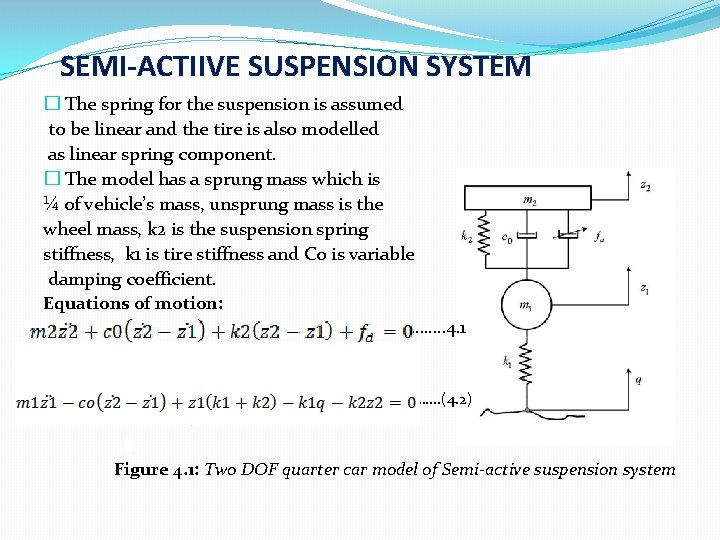 SIMULATION OF SEMIACTIVE SUSPENSION OF QUARTER CAR MODEL