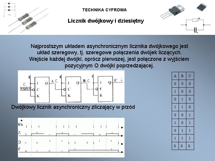 TECHNIKA CYFROWA Licznik dwjkowy i dziesitny TECHNIKA CYFROWA