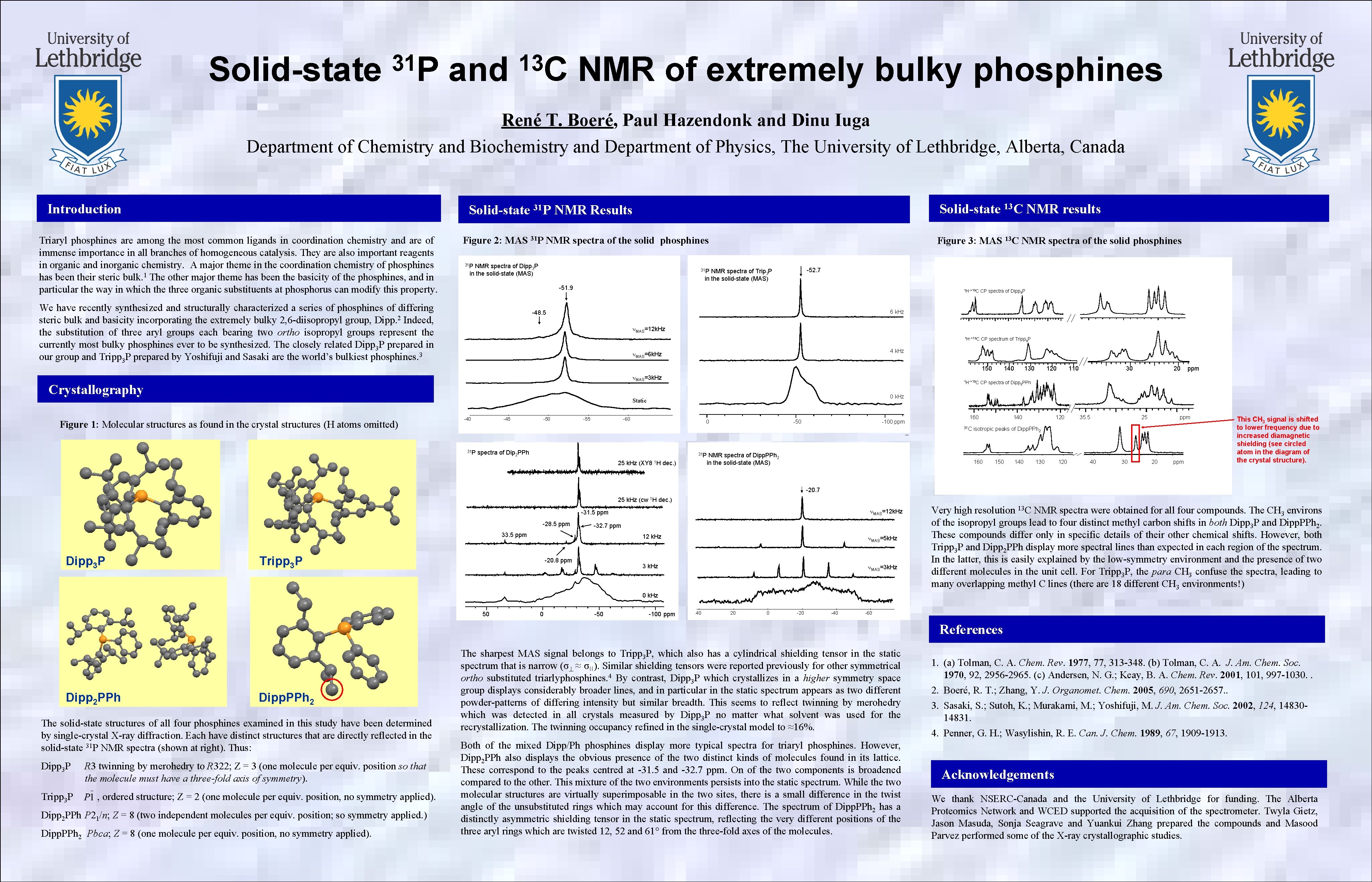 Solidstate 31 P and 13 C NMR of