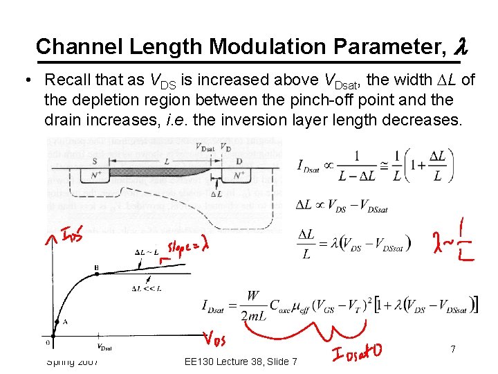 Lecture 38 OUTLINE The MOSFET Bulkcharge theory Body