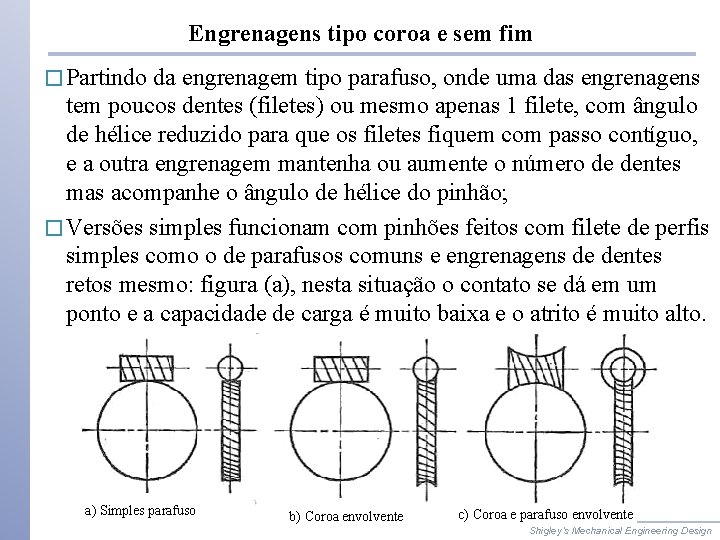 Elementos de mquinas II Aula 26 Engrenagens tipo