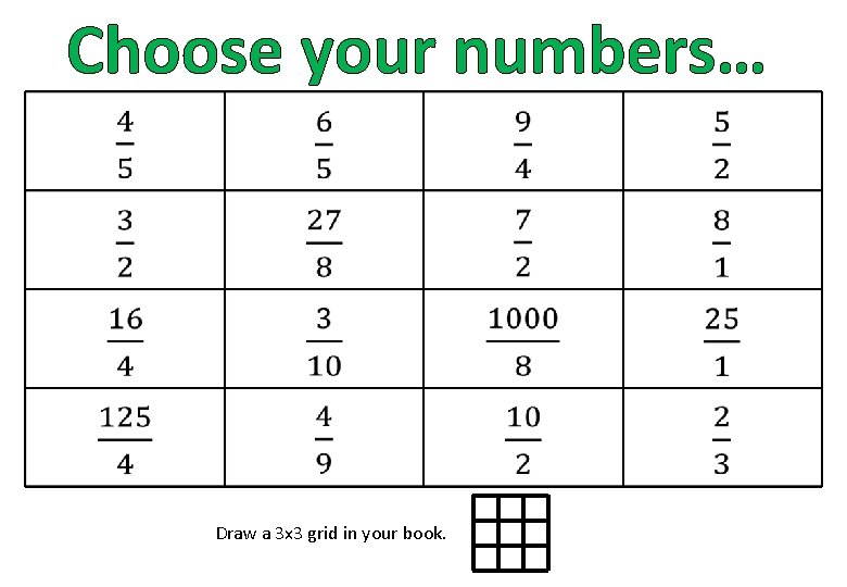 Indices Mixed Bingo Only Answers Students should choose