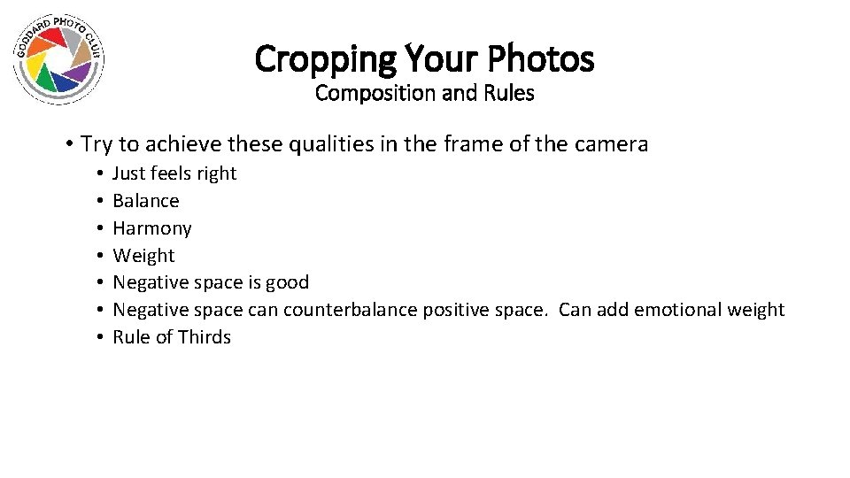 Cropping Your Photos What to Photograph Not necessarily