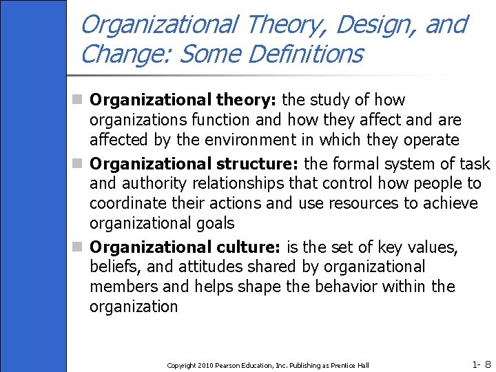Organizational Effectiveness Organizational Theory Design and Change Gareth