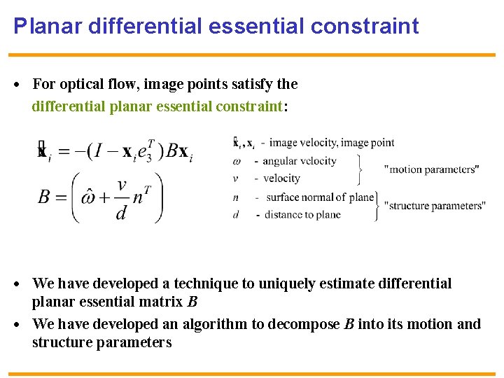 Vision Based Motion Estimation for UAV Landing Cory