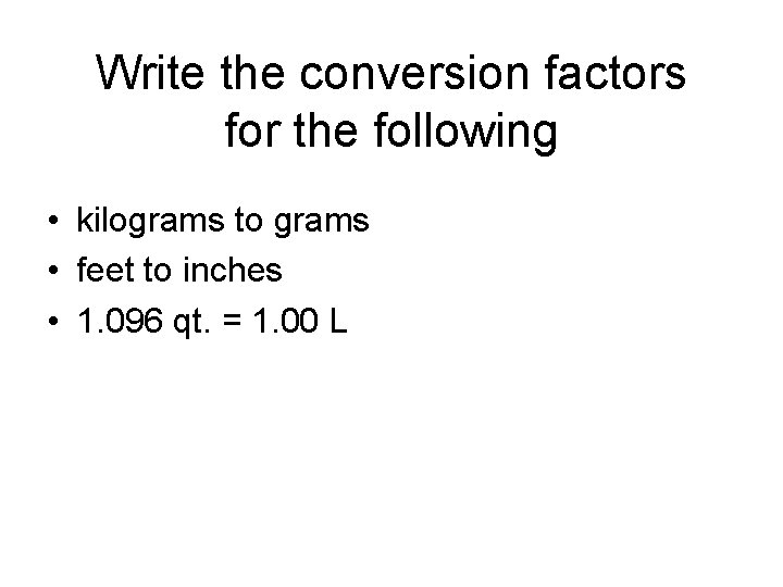 PWISTA Math of Chemistry Problem Solving Dimensional analysis