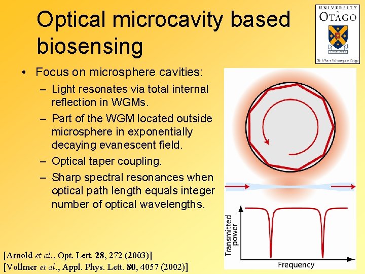 Biosensing with silicon chip based microcavities Warwick Bowen