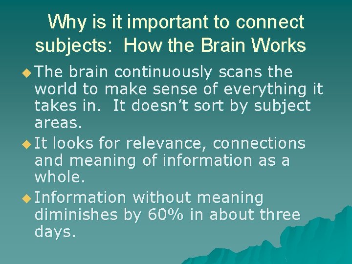 Connecting the Dots for Learning A Conversation on