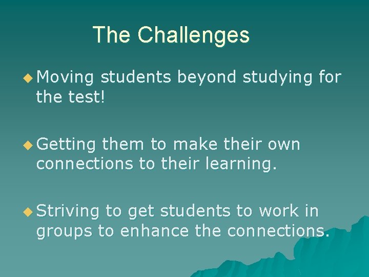 Connecting the Dots for Learning A Conversation on