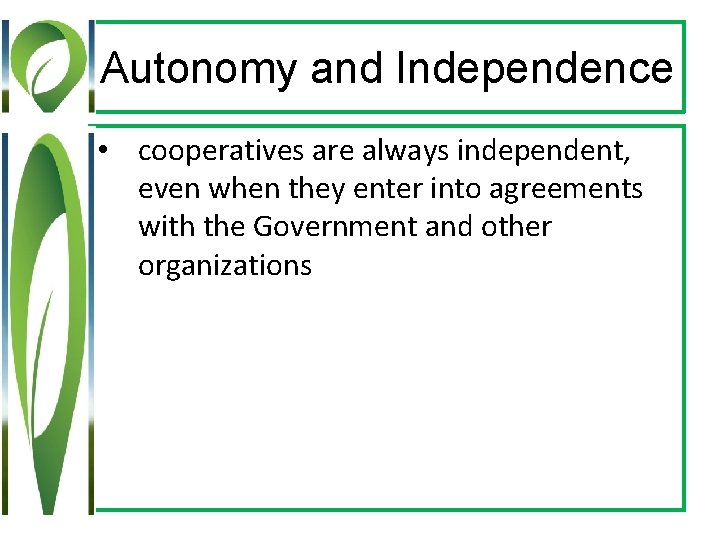 GENERAL CONCEPTS AND PRINCIPLES OF COOPERATIVES Coop 002