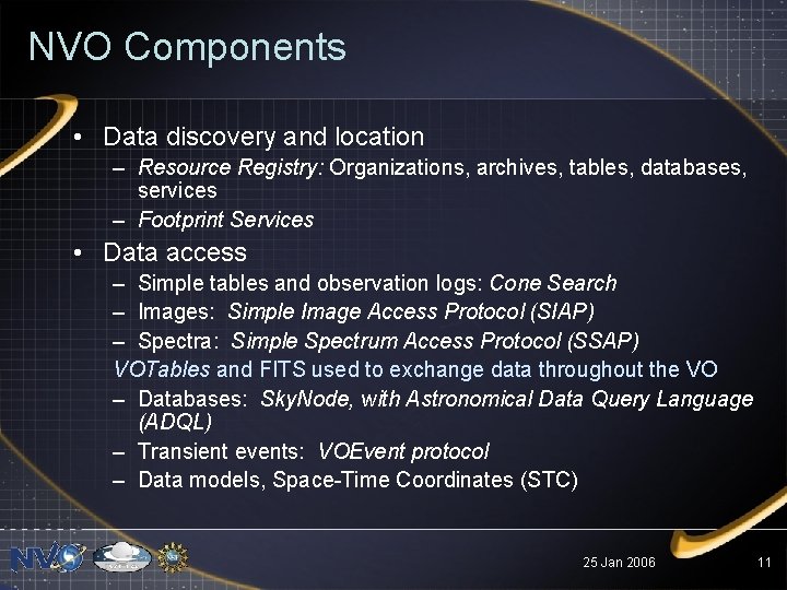 THE US NATIONAL VIRTUAL OBSERVATORY The Virtual Observatory