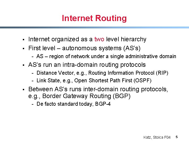 EECS 122 Introduction to Computer Networks Link State