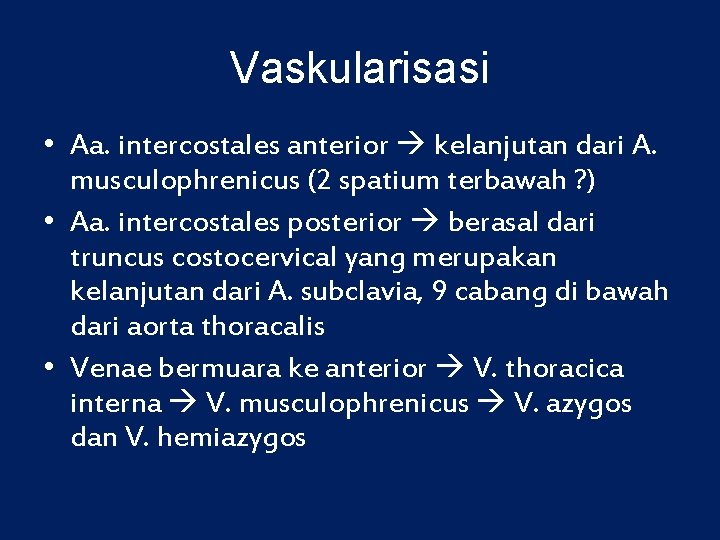 MEDIASTINUM Dr Mona Amelia MBiomed Suatu ruangan yang