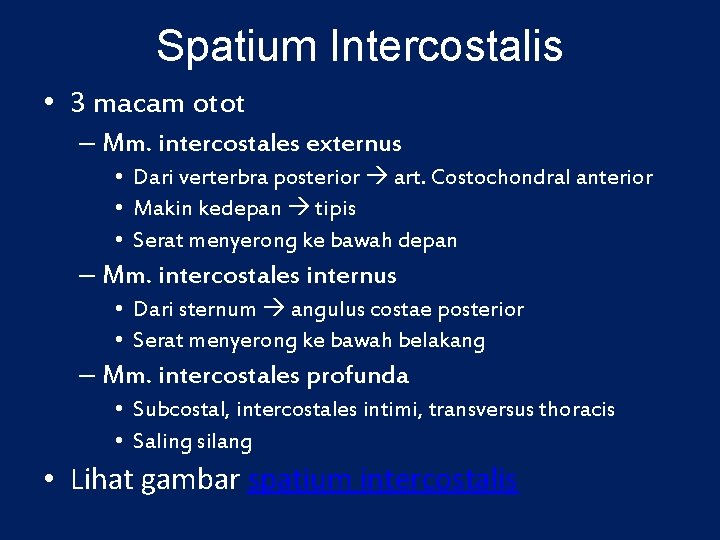 MEDIASTINUM Dr Mona Amelia MBiomed Suatu ruangan yang