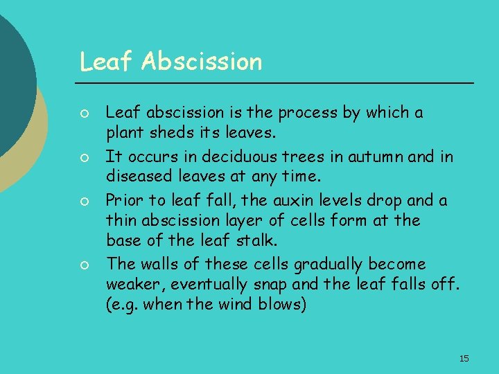 Higher Biology Hormonal Control of Growth in Plants