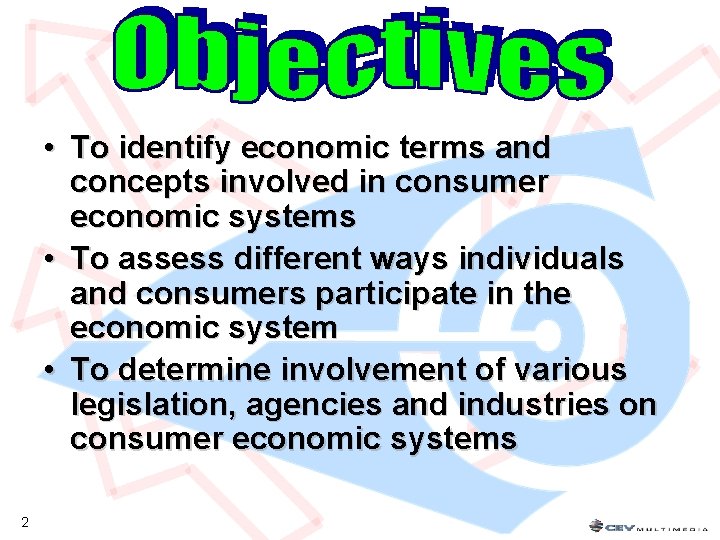 To identify economic terms and concepts involved in