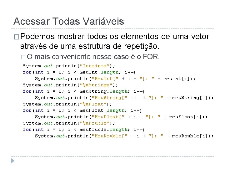 Linguagem de Programao JAVA Tcnico em Informtica Professora