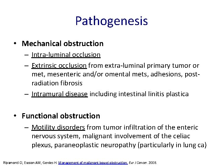 Malignant Bowel Obstruction Kara Bischoff Palliative Care Service