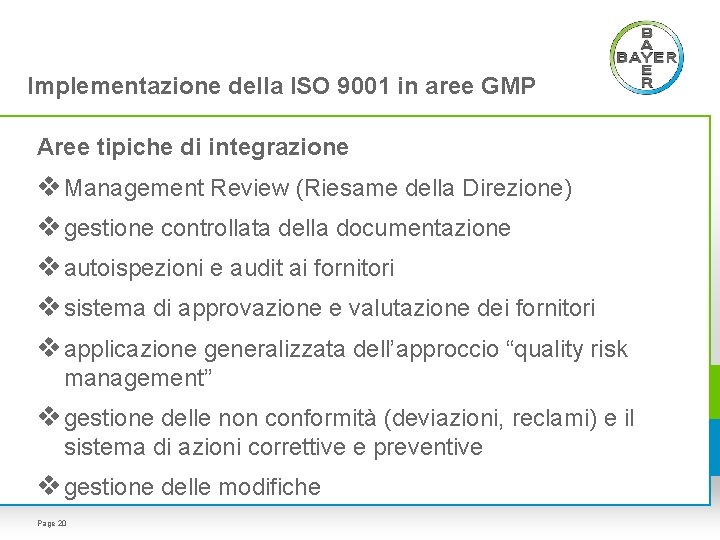 SISTEMI DI QUALITA INTEGRATI GMP e ISO 9001
