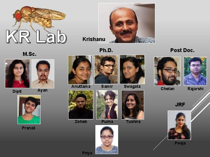 KRISHANU RAYS LAB DEPARTMENT OF BIOLOGICAL SCIENCES TATA