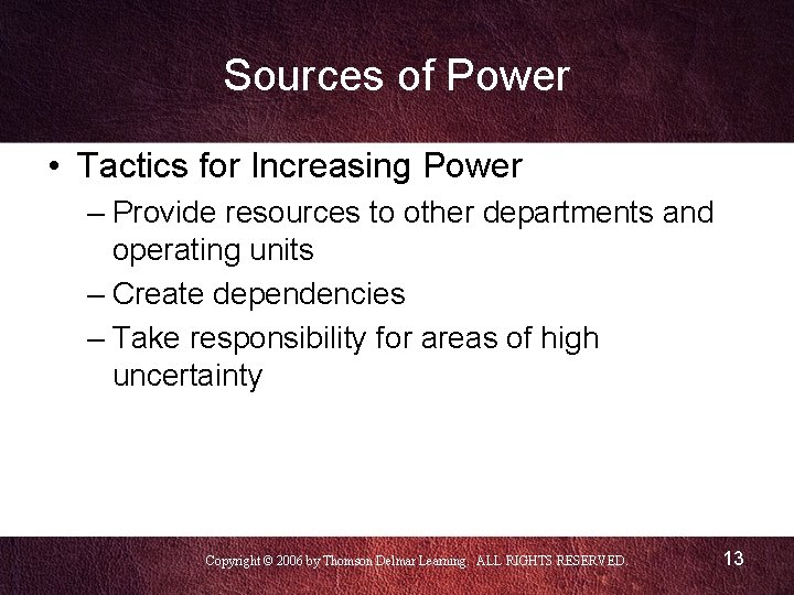 Chapter 9 Power and Politics Purpose and Overview