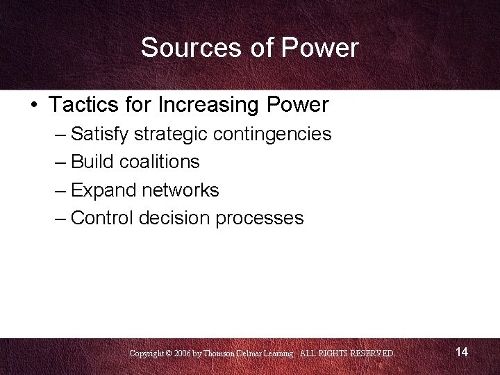 Chapter 9 Power and Politics Purpose and Overview