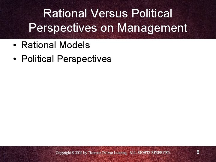 Chapter 9 Power and Politics Purpose and Overview