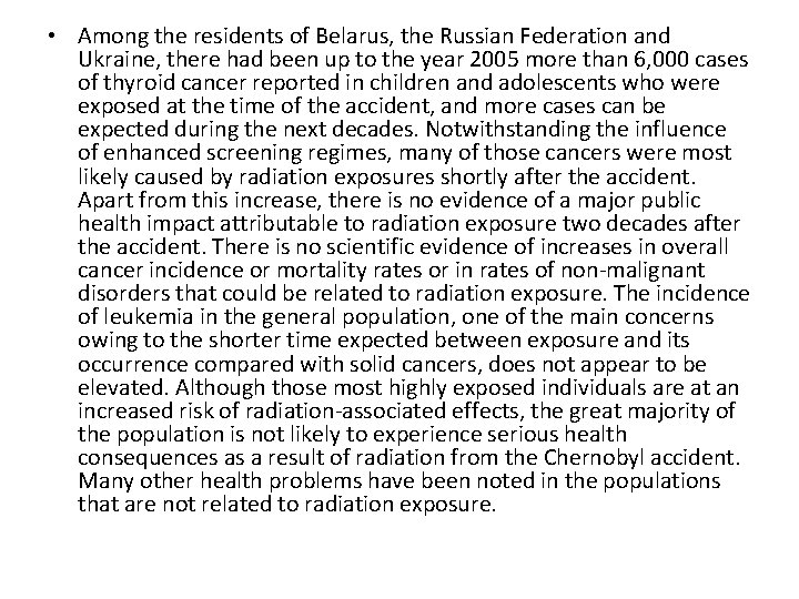 Health effects of Chernobyl United Nations Scientific Committee