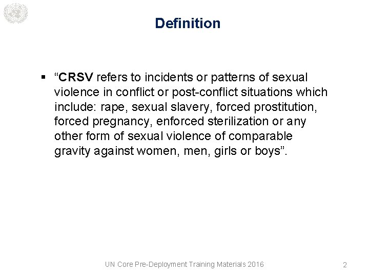 Module 2 Mandated Tasks of United Nations Peacekeeping