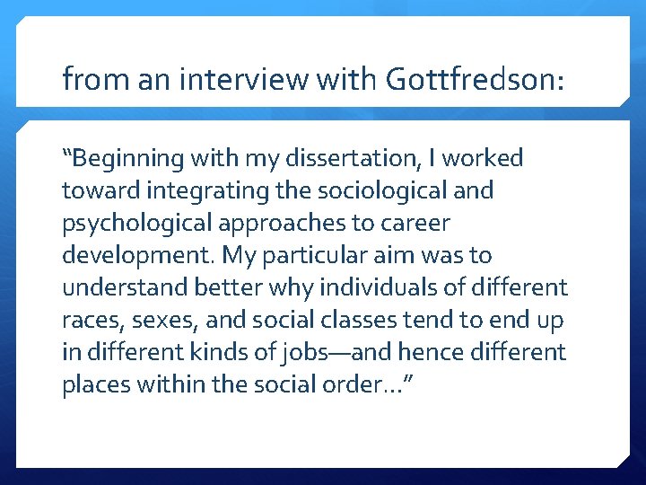 Gottfredsons Circumscription Compromise Self Creation Christopher Belser M