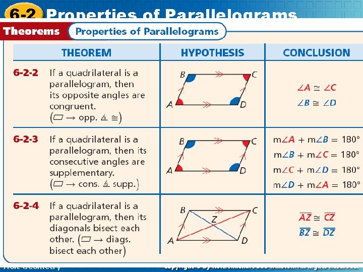 6 2 Properties of Parallelograms Warm Up Find
