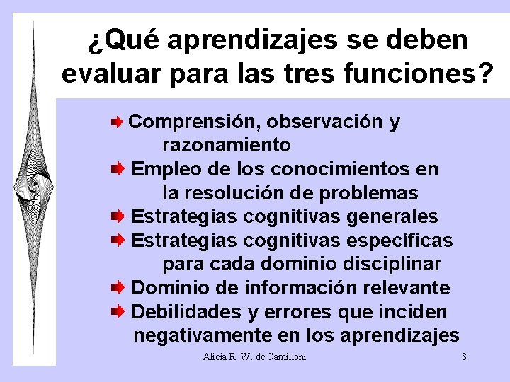 La evaluacin de los aprendizajes Alicia R W