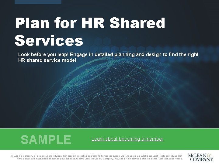 Plan for HR Shared Services Look before you