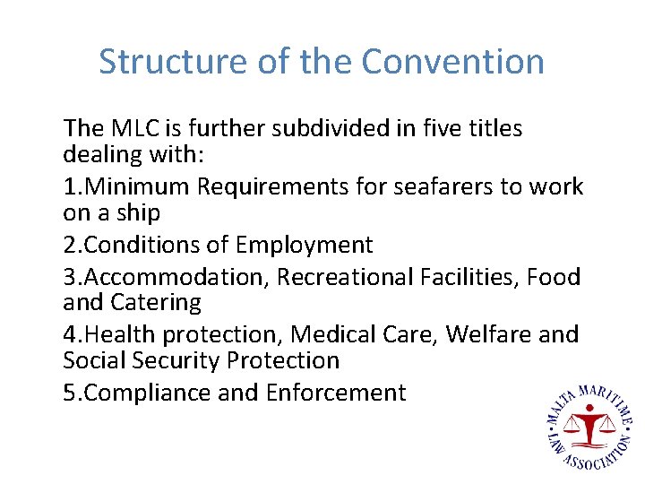 Maritime Labour Convention A Brief Introduction Dr Matthew