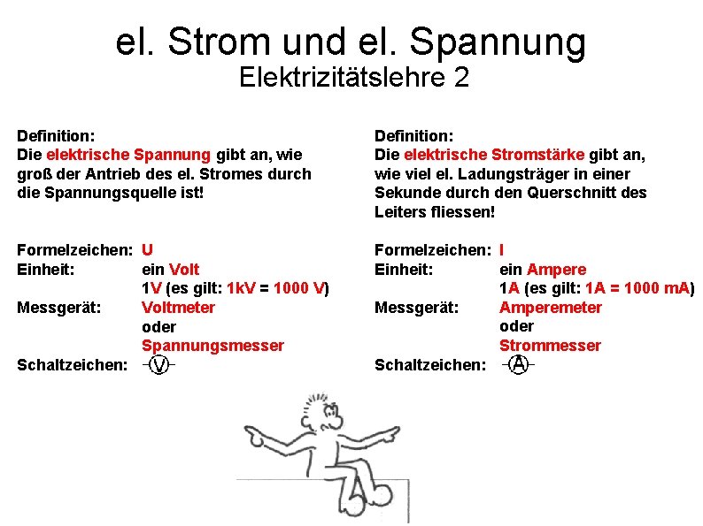 el Strom und el Spannung Elektrizittslehre 2 Guten