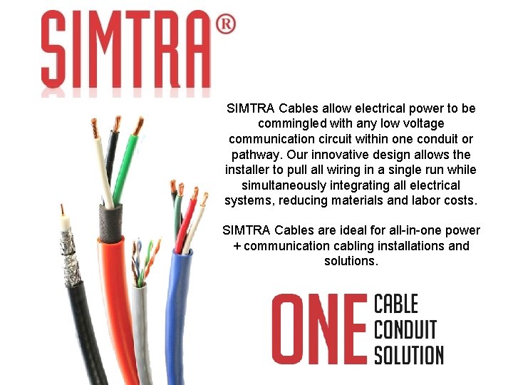 SIMTRA Cables allow electrical power to be commingled