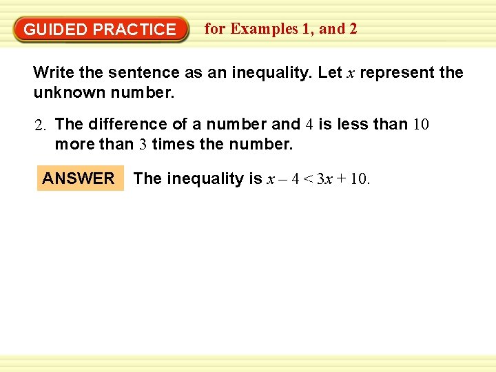 EXAMPLE 1 Writing and Solving an Inequality Season