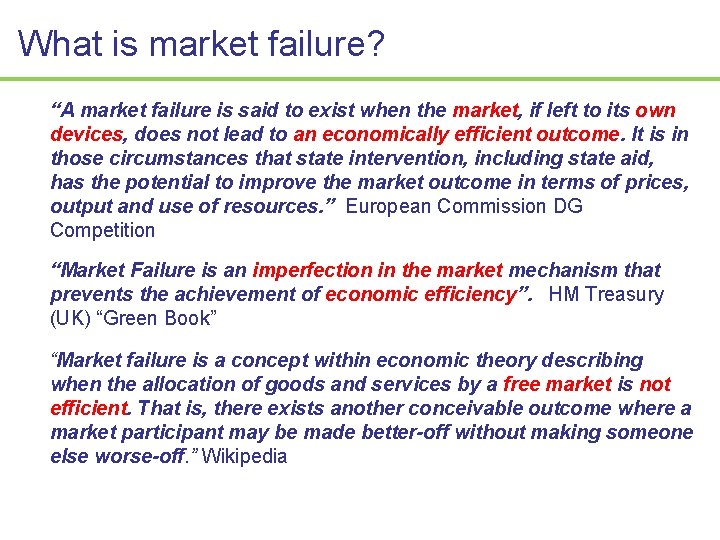 Market Failure Evidence and Programme Design Presentation by