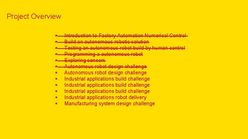 with Project Overview Introduction to Factory Automation Numerical