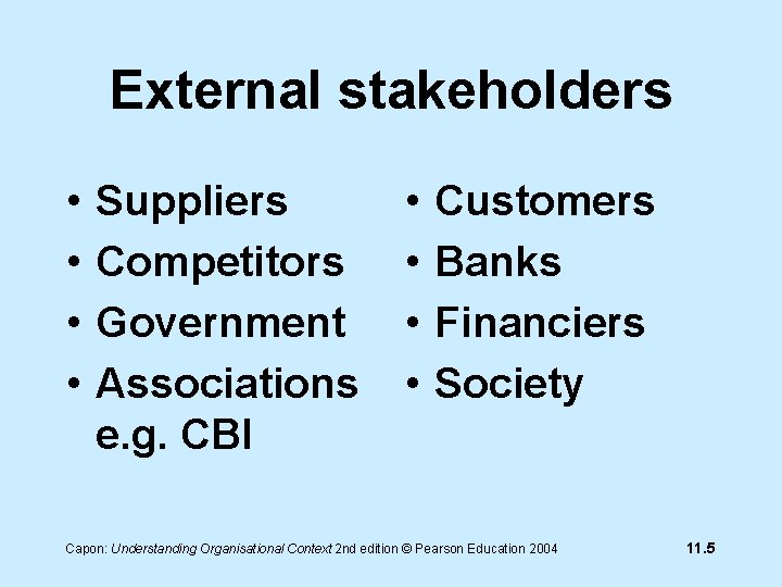 Understanding Organisational Context 2 e Slides by Claire