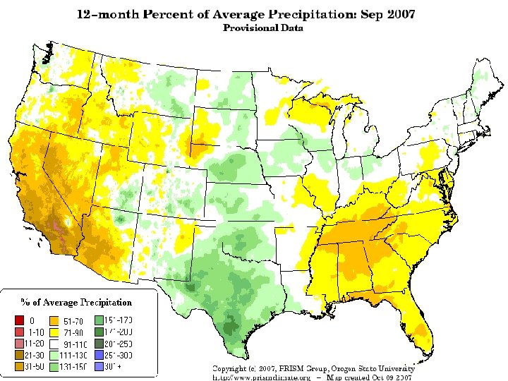 Drought Through a PRISM Precipitation Mapping and Analysis