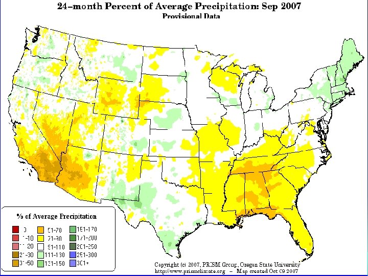 Drought Through a PRISM Precipitation Mapping and Analysis