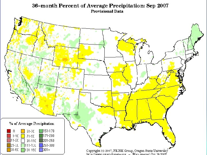 Drought Through a PRISM Precipitation Mapping and Analysis