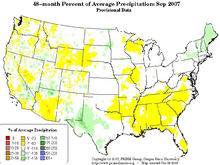Drought Through a PRISM Precipitation Mapping and Analysis