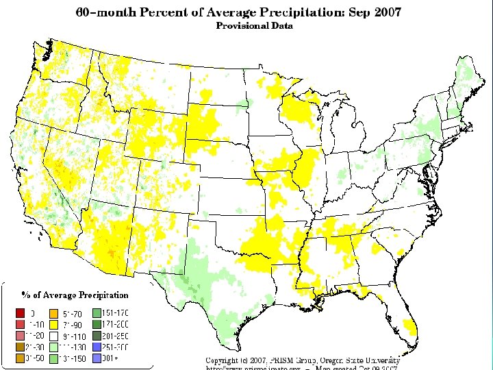 Drought Through a PRISM Precipitation Mapping and Analysis