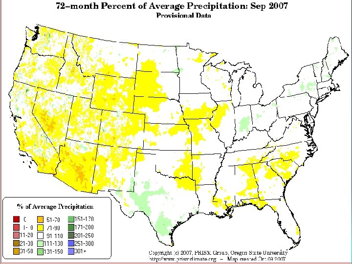 Drought Through a PRISM Precipitation Mapping and Analysis
