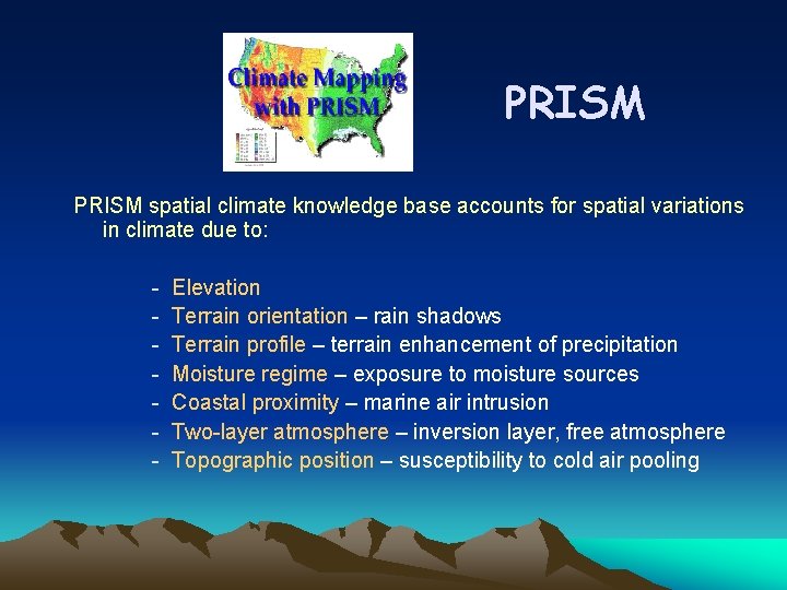 Drought Through a PRISM Precipitation Mapping and Analysis