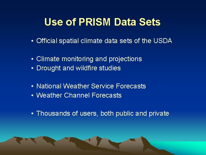 Drought Through a PRISM Precipitation Mapping and Analysis