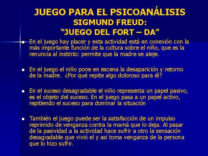 JUEGO EN EL NIO CONCEPTOS GENERALES n n